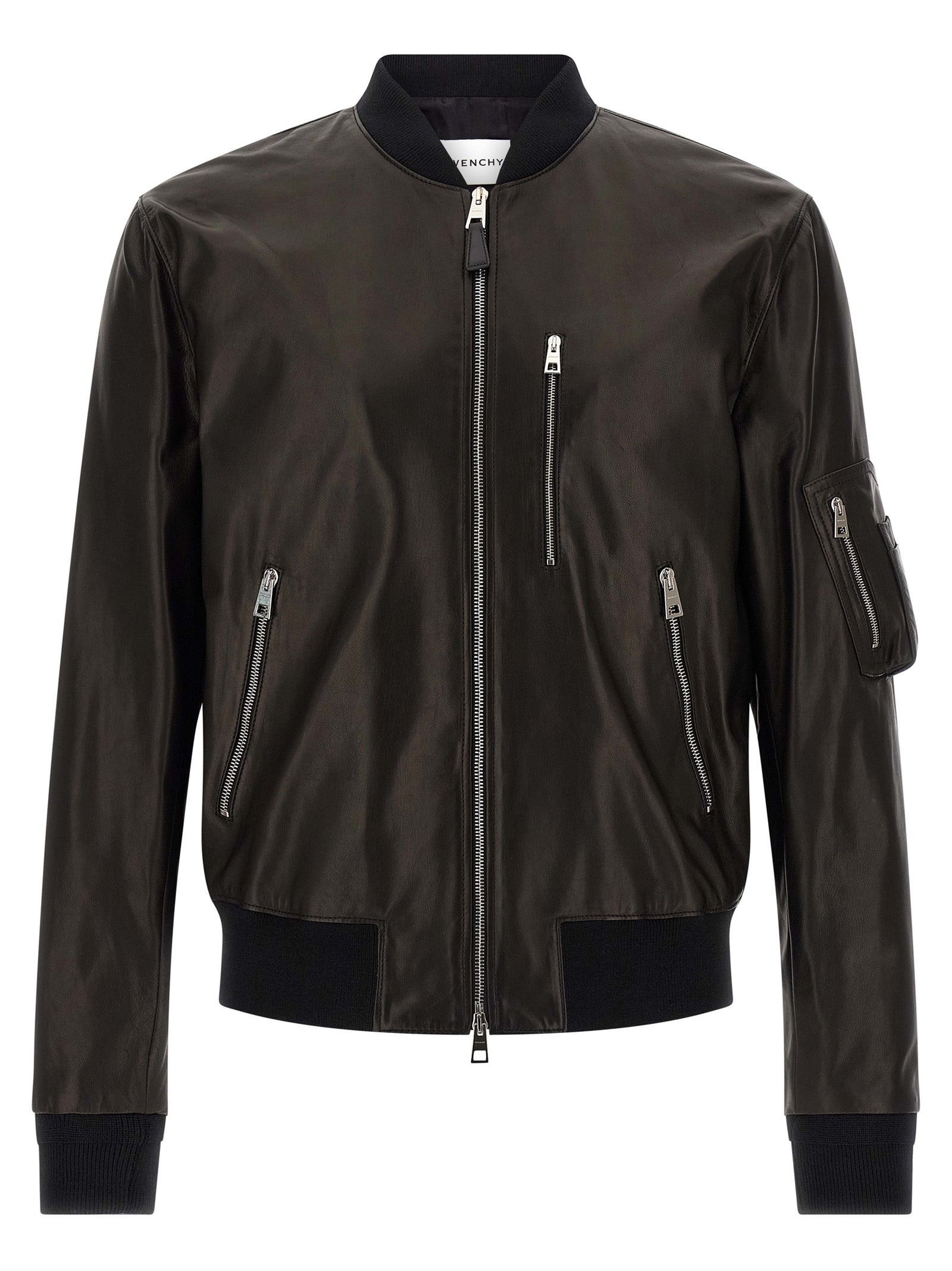 Givenchy Leather Bomber Jacket Puffer Jackets Nero | Wanan Luxury