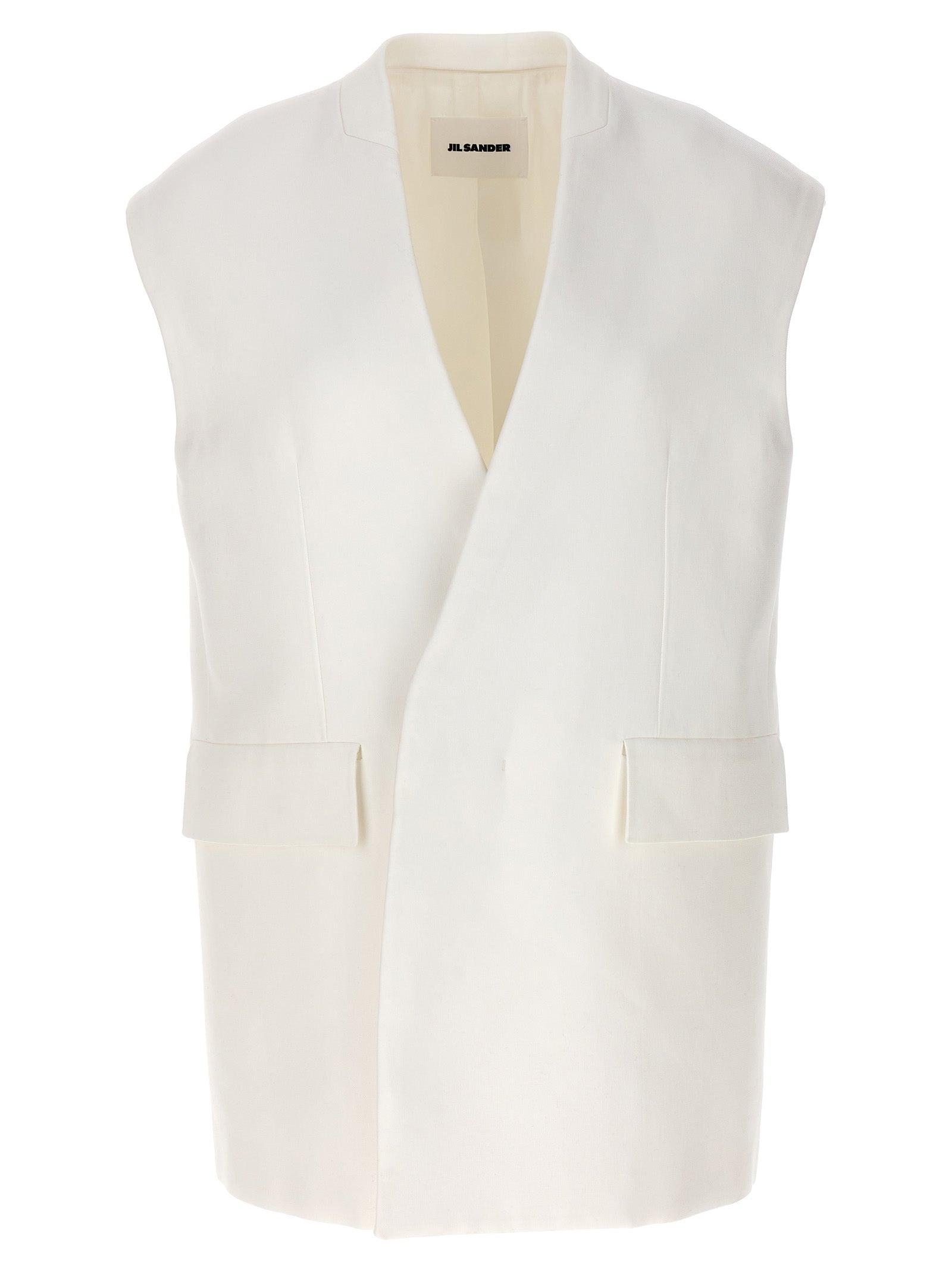 Jil Sander Oversize Tailored Vest Gilet Bianco | Wanan Luxury